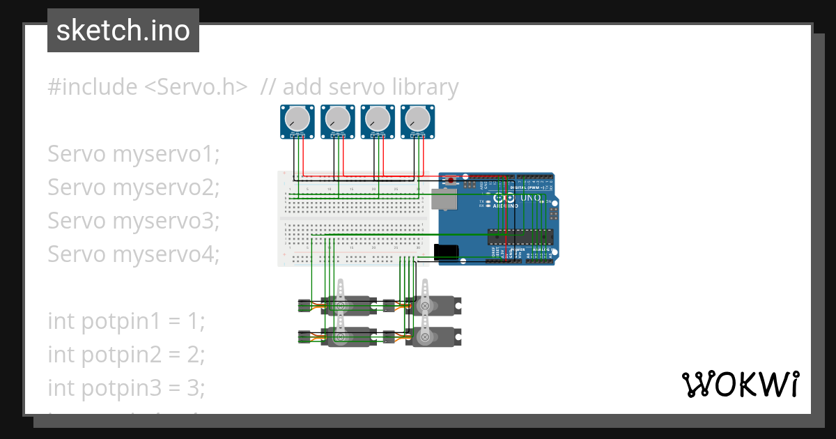 Robot Hand - Wokwi ESP32, STM32, Arduino Simulator