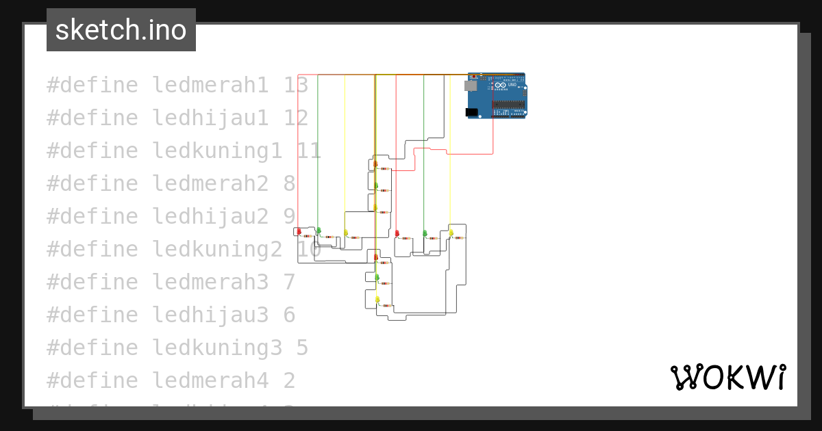 Lampu Lalu Lintas Copy Wokwi Arduino And Esp32 Simulator 7286