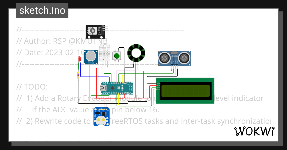 RTOS work - Wokwi ESP32, STM32, Arduino Simulator