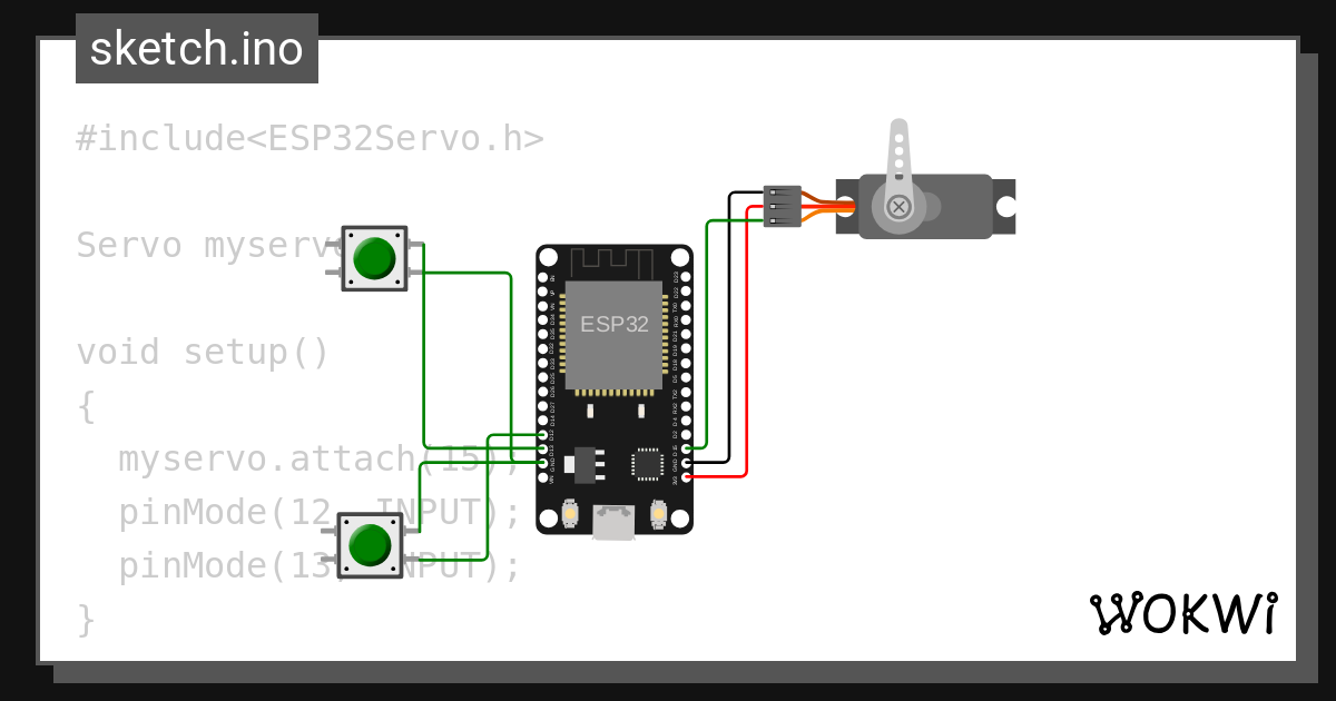 Servo Motor Using Switch Wokwi Esp32 Stm32 Arduino Simulator 5109