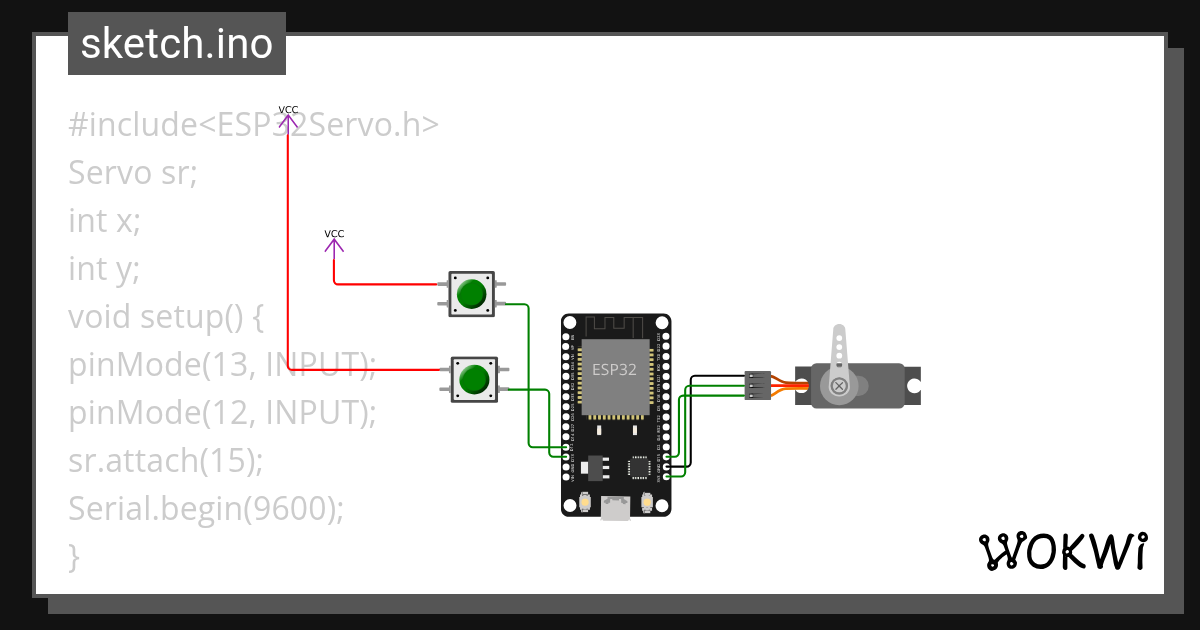 switch servo - Wokwi ESP32, STM32, Arduino Simulator
