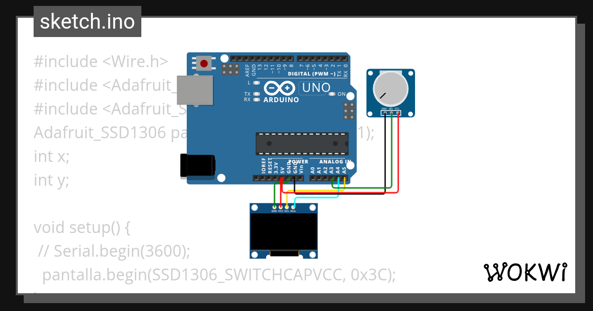 pantalla Oled Ej. 3 - Wokwi ESP32, STM32, Arduino Simulator