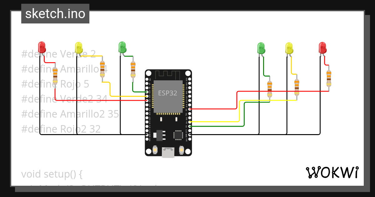 Semáforo Wokwi Esp32 Stm32 Arduino Simulator 9788
