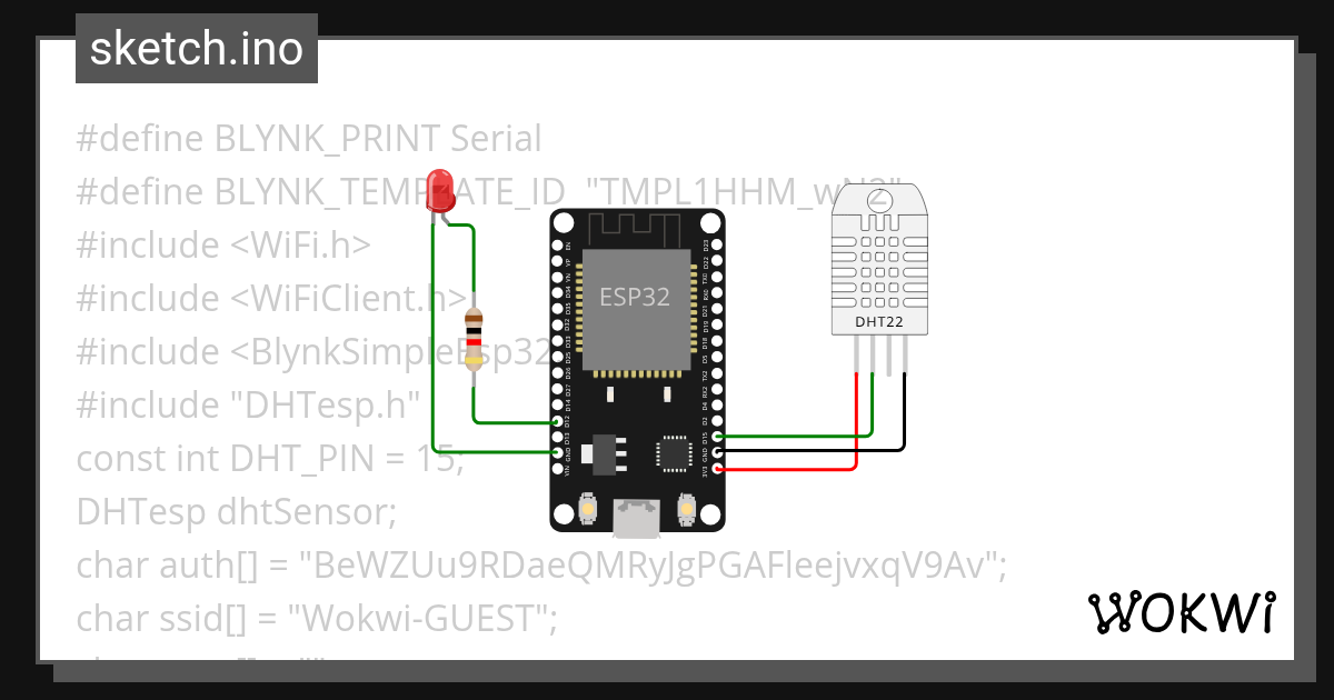 01 Dht 22 Suhu Dan Keembapan Wokwi Esp32 Stm32 Arduino Simulator