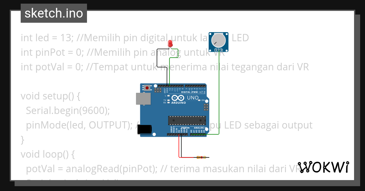 1. ADC - Wokwi ESP32, STM32, Arduino Simulator