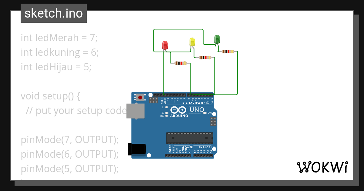 Lampu Lalu Lintas Wokwi Esp32 Stm32 Arduino Simulator