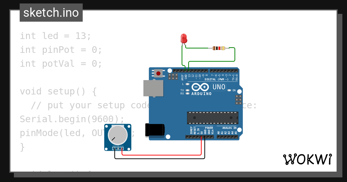 Pengatur Kecerahan Led Wokwi Esp32 Stm32 Arduino Simulator 