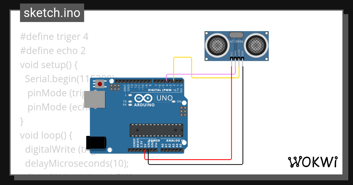 6 Sensor Ultrasonik Wokwi Esp32 Stm32 Arduino Simulator 0037
