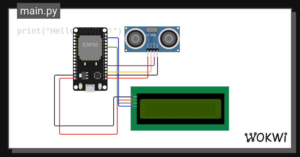 ระยะออกจอ Wokwi Esp32 Stm32 Arduino Simulator