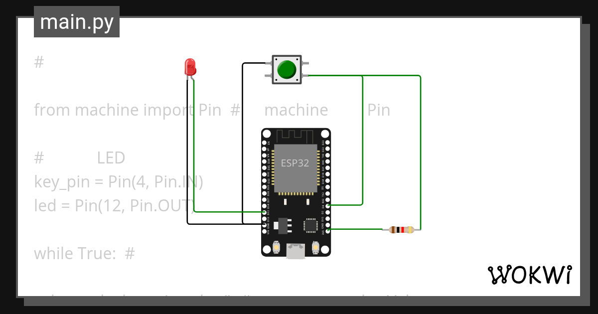 按键控制led1 Wokwi Esp32 Stm32 Arduino Simulator 7523