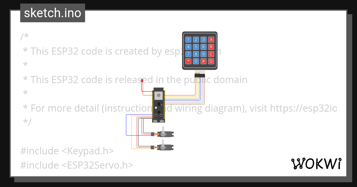 Esp32 Keyboard Led Servo Wokwi Esp32 Stm32 Arduino Simulator 