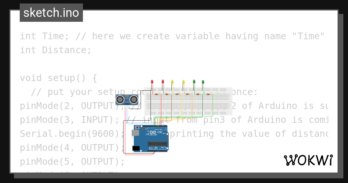 Hc Sr04 Ultrasonic Sensor Interfacing With Leds Lights Using Arduino Uno Distance Measurement