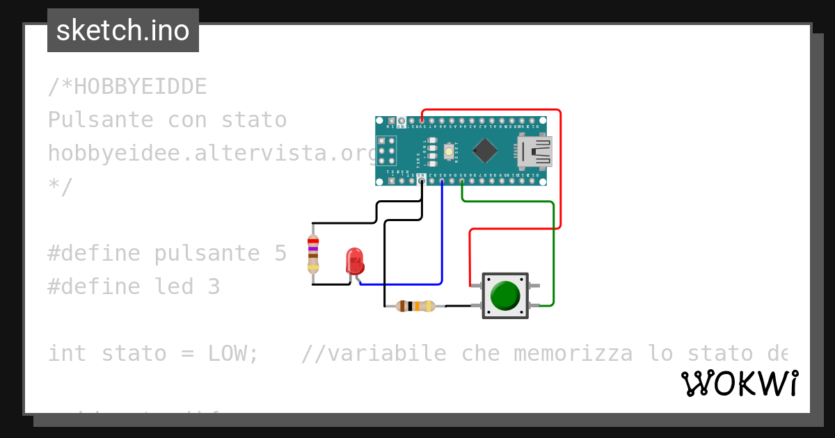 Bottone Come Interruttore Wokwi Arduino And Esp32 Simulator 