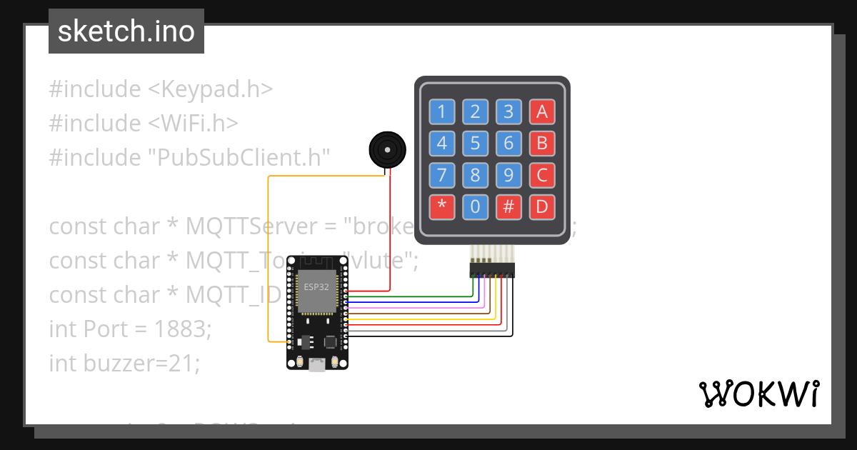 KeyPad + Esp32 - Wokwi ESP32, STM32, Arduino Simulator