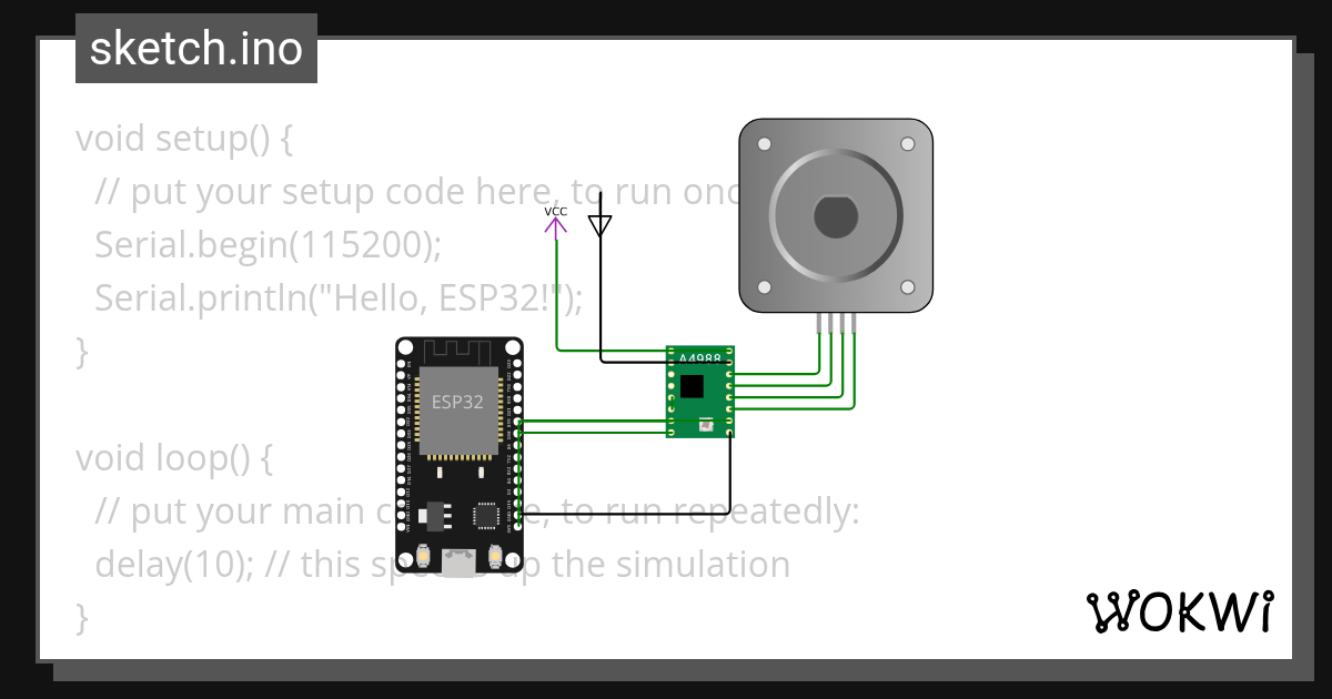 Test Stepper Wokwi Esp32 Stm32 Arduino Simulator