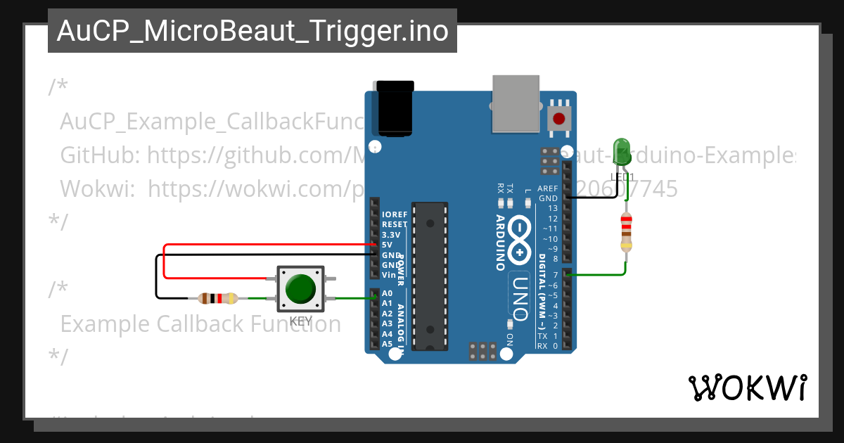 AuCP_Example_CallbackFunction .ino - Wokwi ESP32, STM32, Arduino Simulator