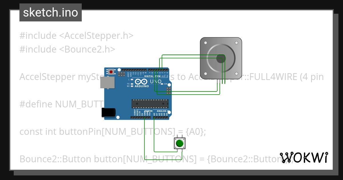 Stepper Button Wokwi Esp32 Stm32 Arduino Simulator