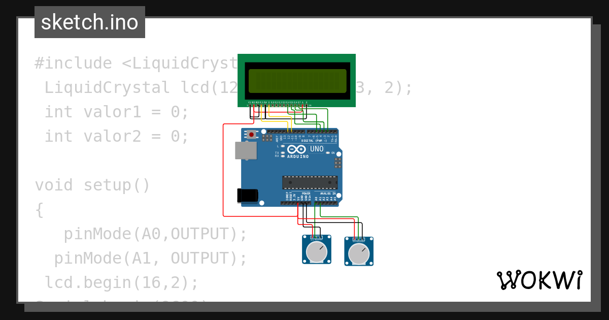 Challenge 130223 Double Potentiometer Reading Wokwi Esp32 Stm32 Arduino Simulator