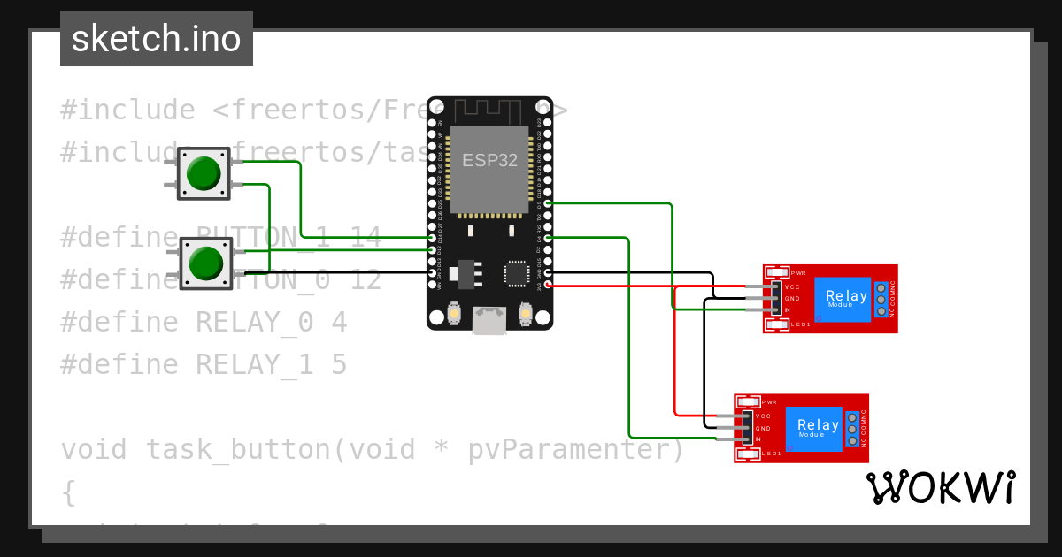 Acionamento Relay Com Condição Wokwi Esp32 Stm32 Arduino Simulator