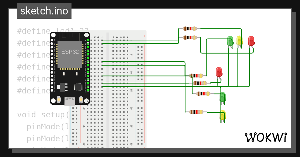 2 Lampu Wokwi Esp32 Stm32 Arduino Simulator 2490