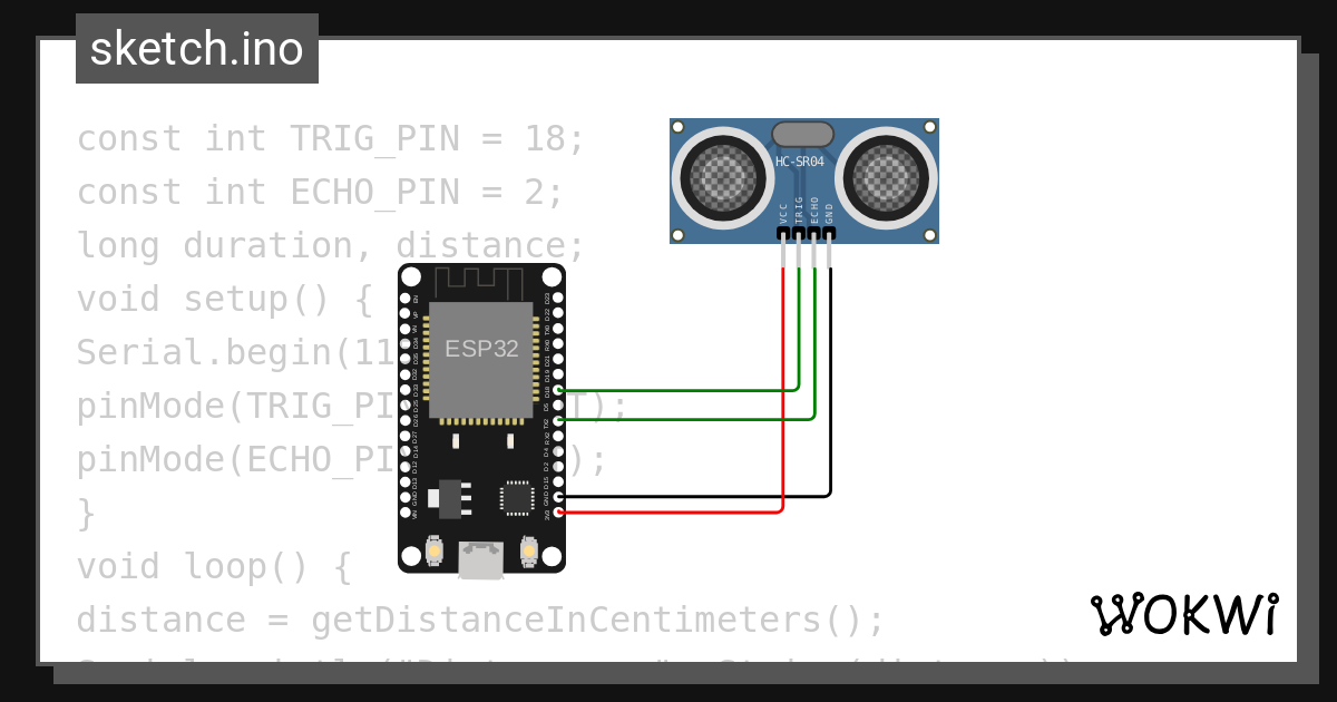Distance Sensor Wokwi Esp32 Stm32 Arduino Simulator 4400