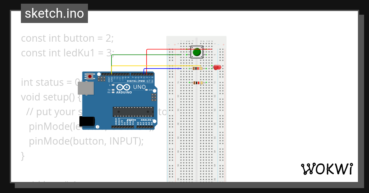 Led Menggunakan Button Wokwi Esp32 Stm32 Arduino Simulator 