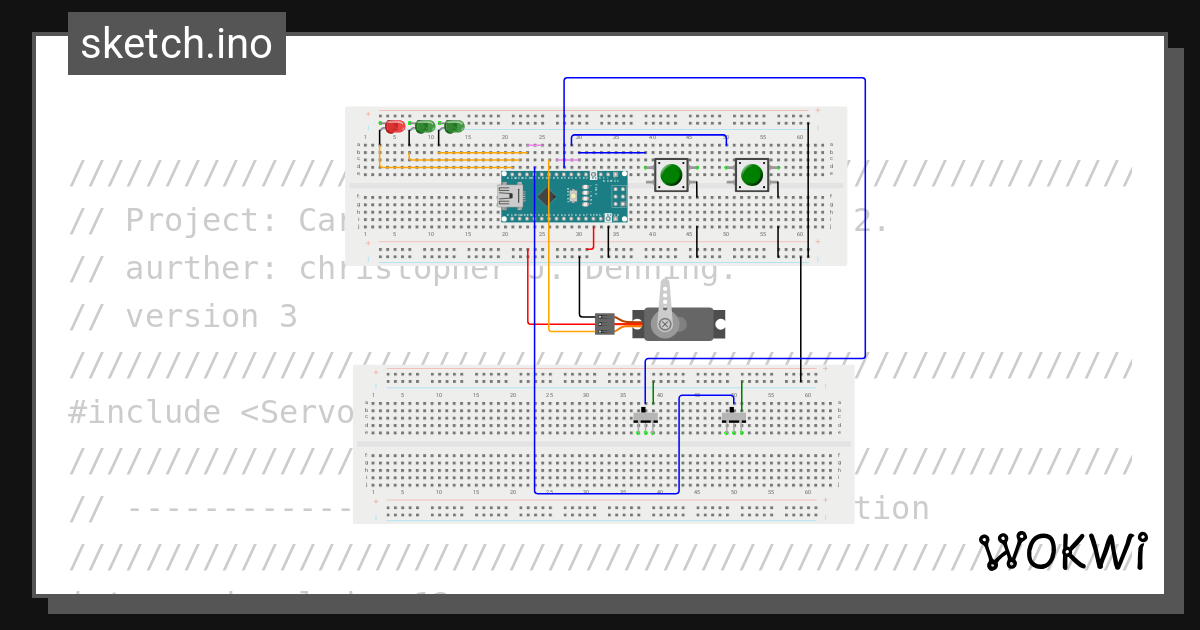 Car Barrier Servo Motor Task 2 V30 Wokwi Esp32 Stm32 Arduino Simulator