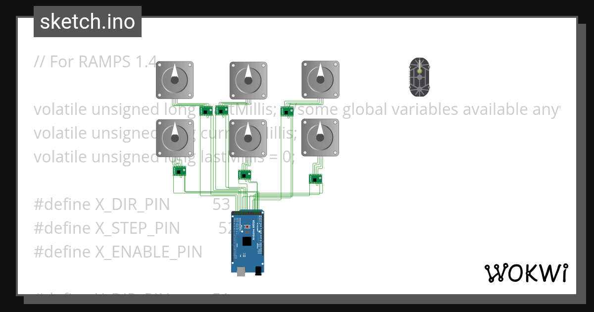 LinearSpeedInterruptMultipleMotors2-Timing - Wokwi ESP32, STM32, Arduino Simulator