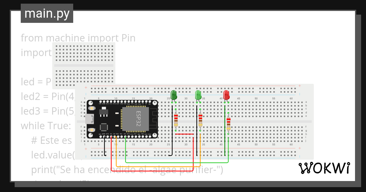 semaforo/algae purifier - Wokwi ESP32, STM32, Arduino Simulator