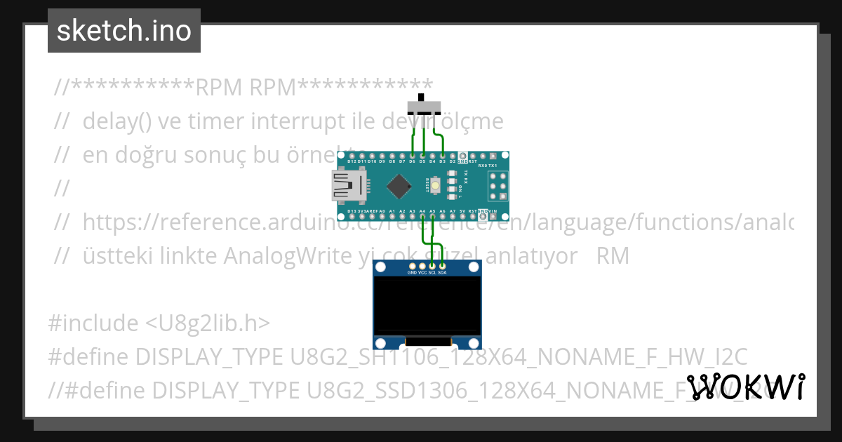 Yeni formül devir - Wokwi ESP32, STM32, Arduino Simulator