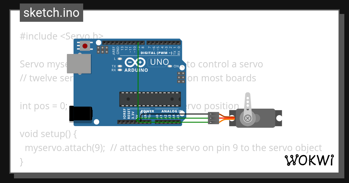 SERVO MOTOR - Wokwi ESP32, STM32, Arduino Simulator