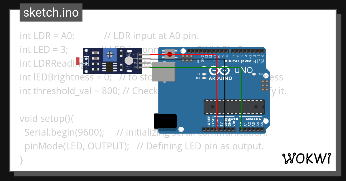 Ldr Wokwi Esp32 Stm32 Arduino Simulator