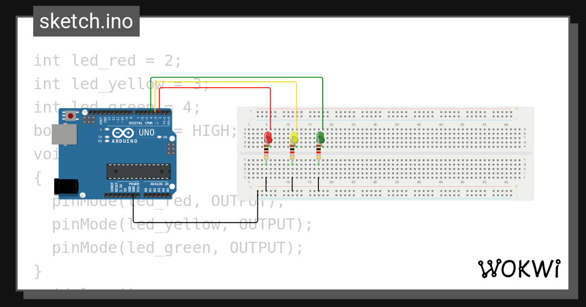 Светофор Wokwi Esp32 Stm32 Arduino Simulator 