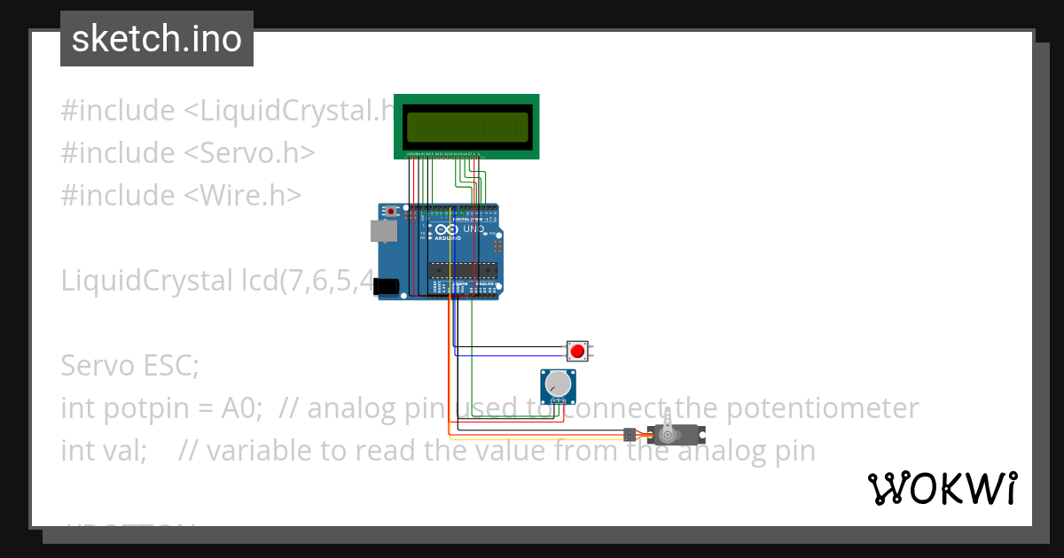 Kontrola ESC - Wokwi ESP32, STM32, Arduino Simulator