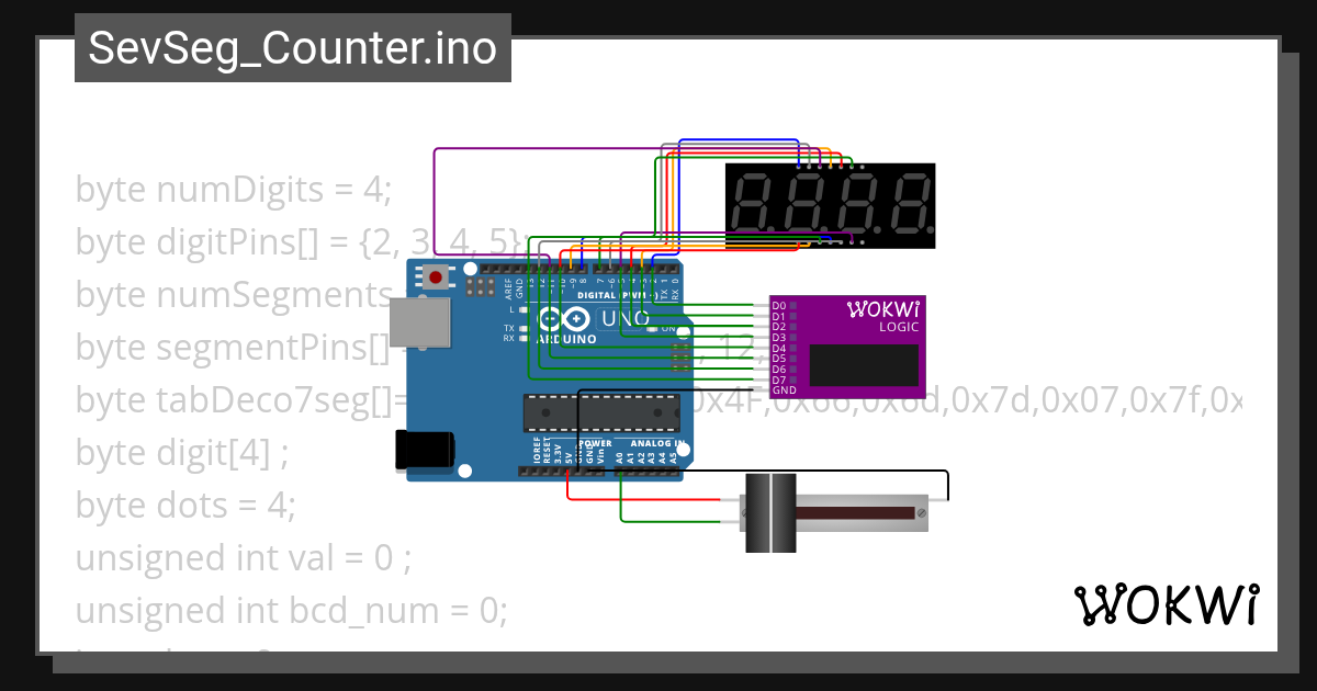 SevSeg_Counter.ino copy Copy - Wokwi ESP32, STM32, Arduino Simulator