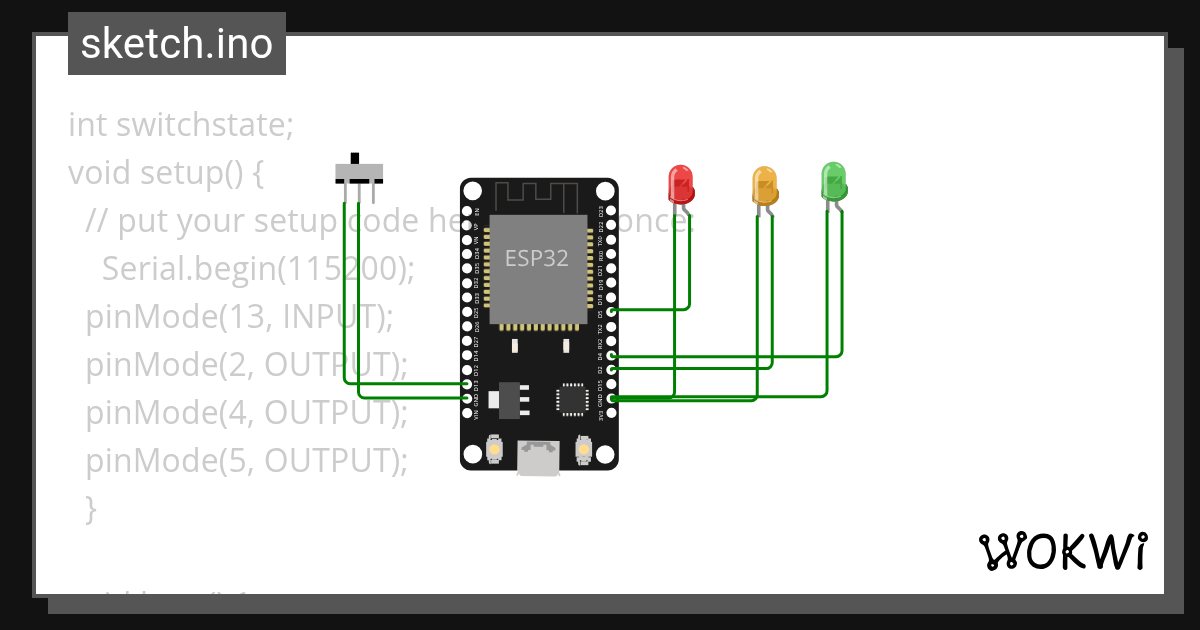 traffic signal - Wokwi ESP32, STM32, Arduino Simulator