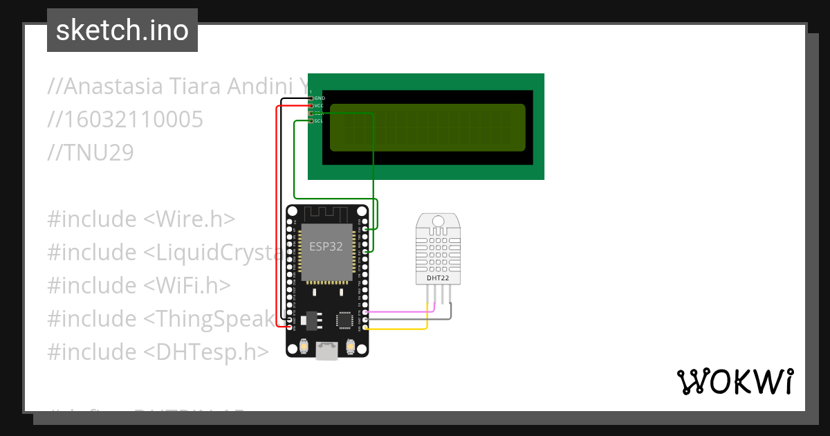 uas andin lcd 16x2 - Wokwi ESP32, STM32, Arduino Simulator