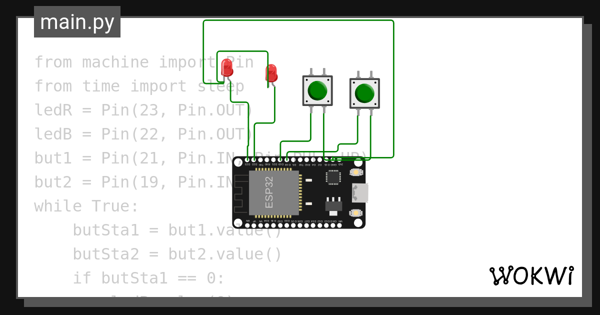 2 NÚt 2 ĐÈn In Hpny Wokwi Esp32 Stm32 Arduino Simulator 9746