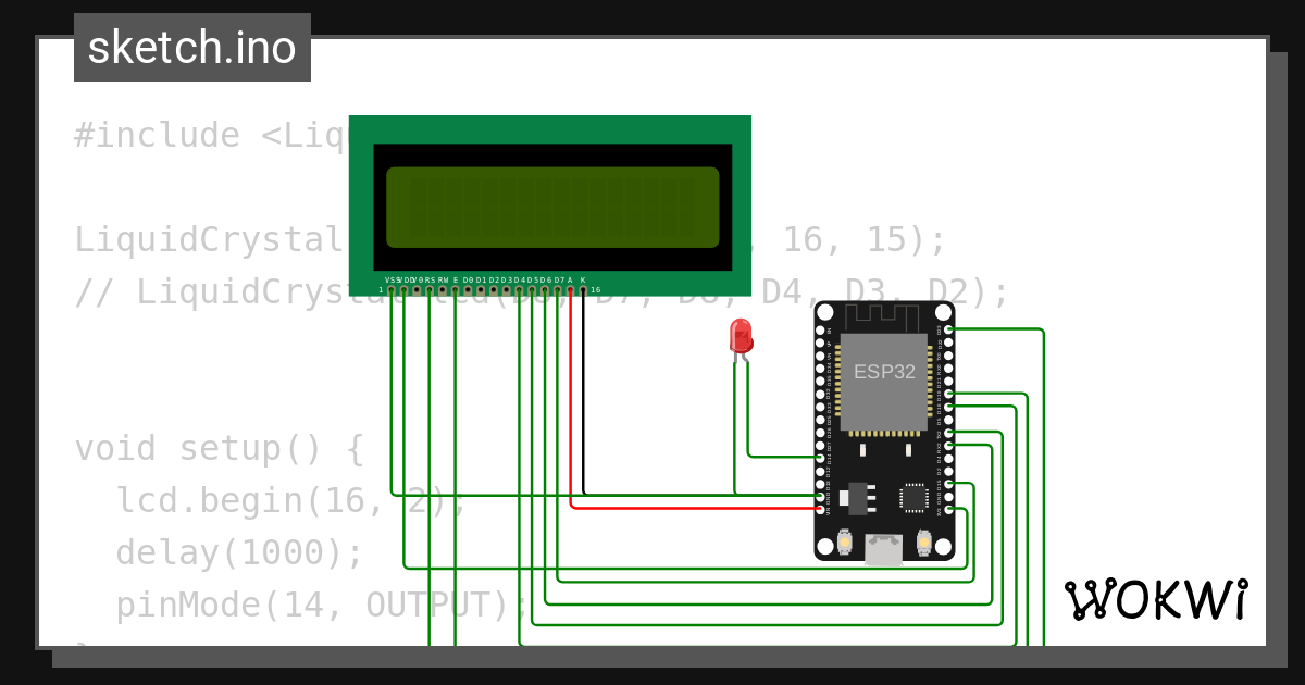 Msg On Lcd By Led Wokwi Esp32 Stm32 Arduino Simulator