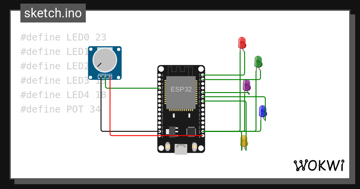 Chasing Circuit Wokwi Esp32 Stm32 Arduino Simulator 3683