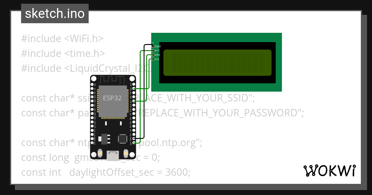 Czas Ntp Wokwi Esp32 Stm32 Arduino Simulator
