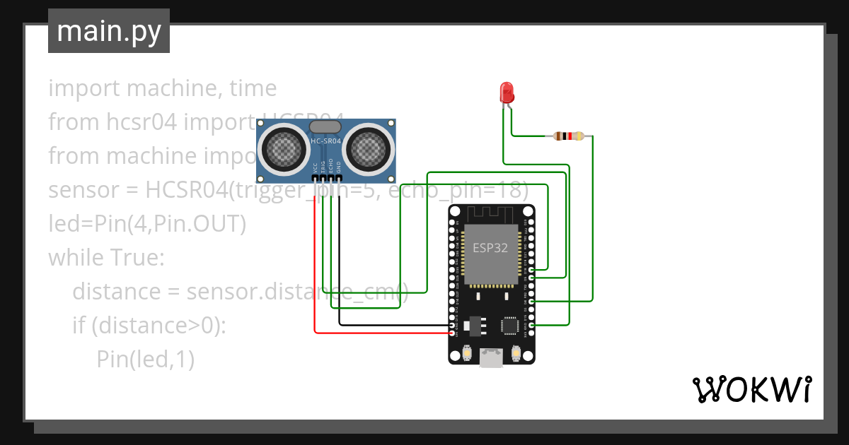 Ultrasonic - Wokwi ESP32, STM32, Arduino Simulator