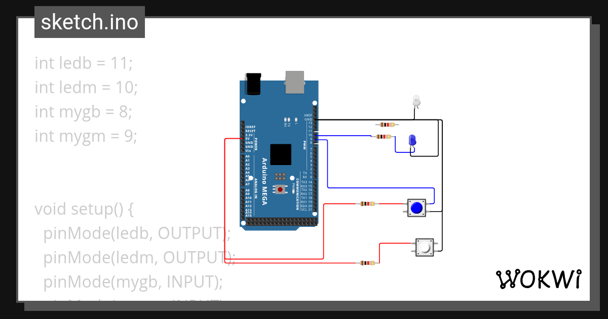 1led ir 1mygtukas - Wokwi ESP32, STM32, Arduino Simulator