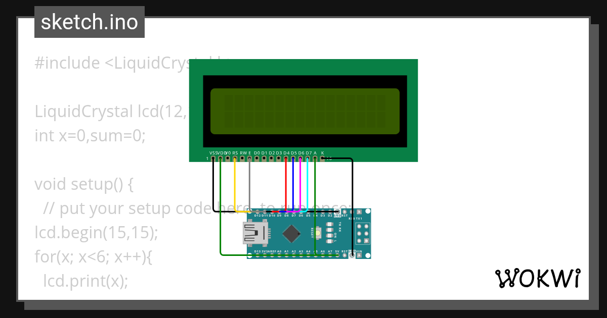 Sum - Wokwi ESP32, STM32, Arduino Simulator