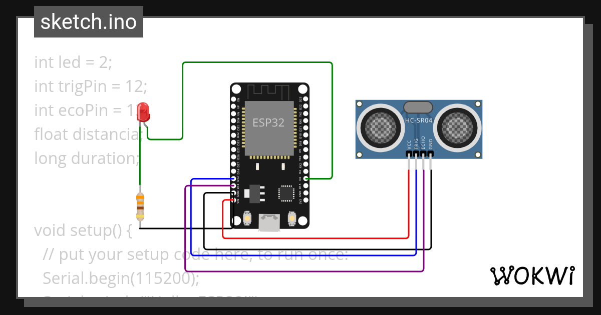 ultrasonico - Wokwi ESP32, STM32, Arduino Simulator