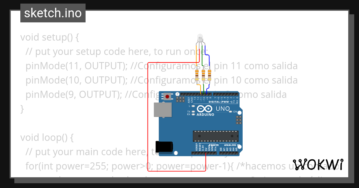 LED RGB 3 - Wokwi ESP32, STM32, Arduino Simulator