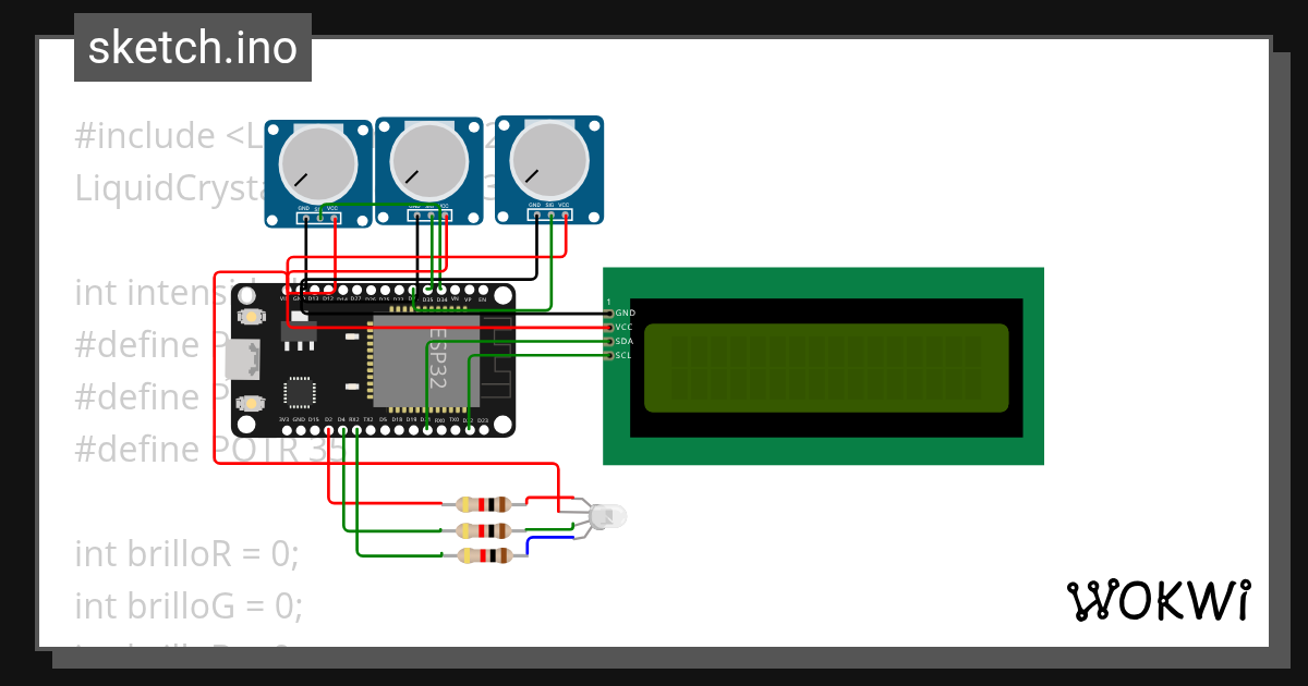 Practica 1.2 PWM y I2C - Wokwi ESP32, STM32, Arduino Simulator