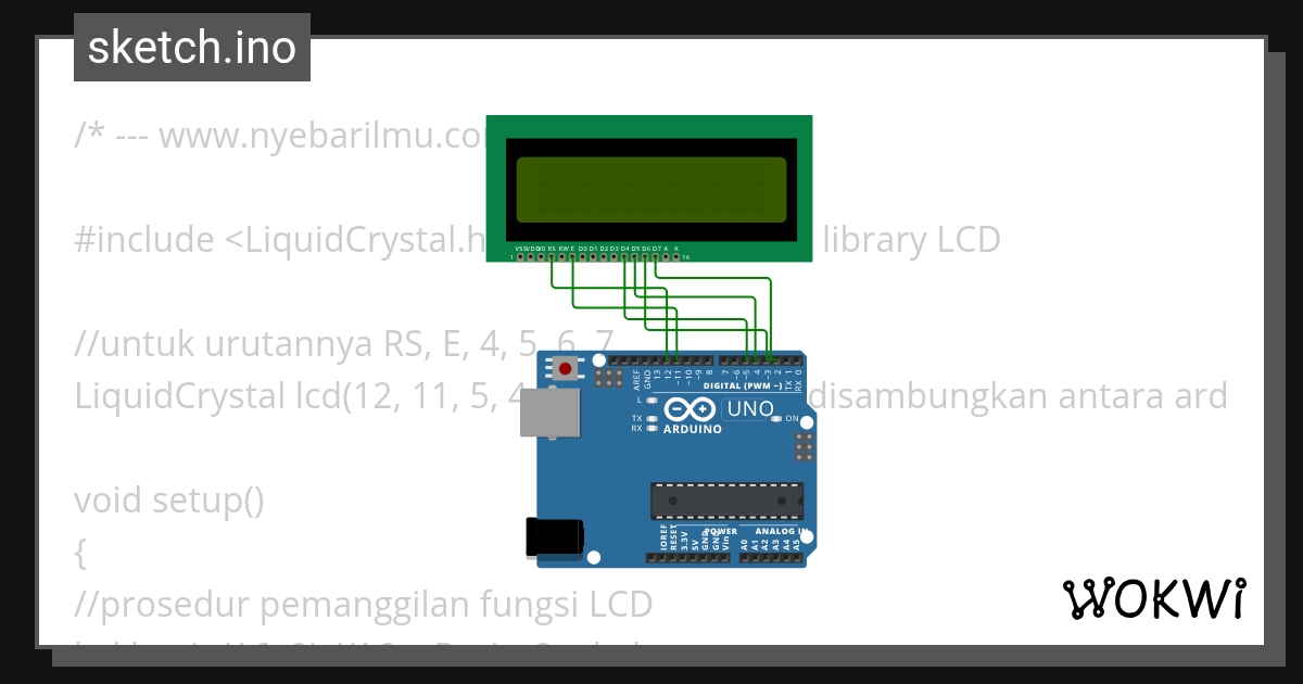 Project LCD16×2 - Wokwi ESP32, STM32, Arduino Simulator