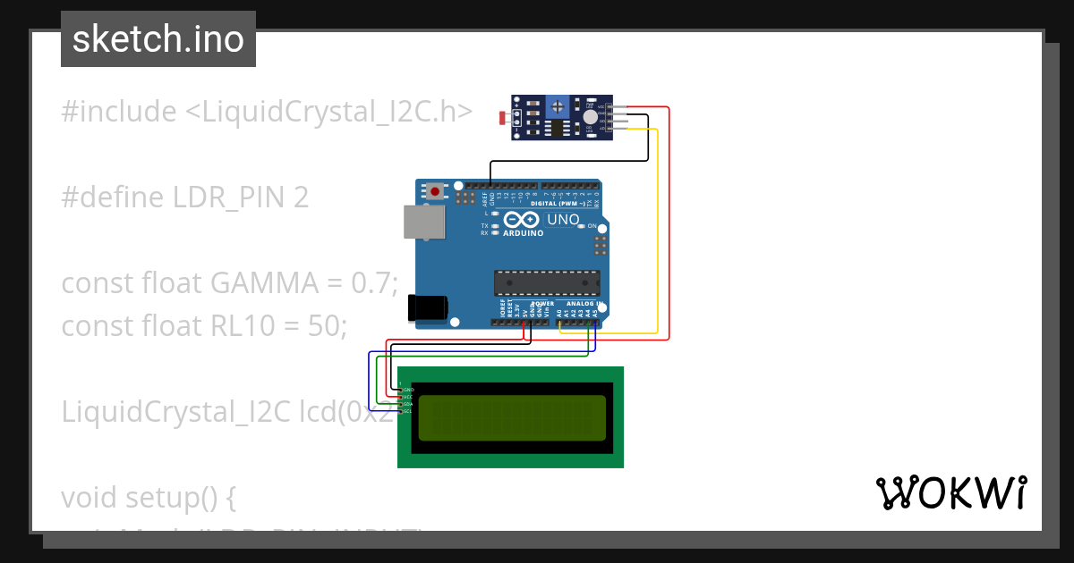 LDR-ARDUINO - Wokwi ESP32, STM32, Arduino Simulator