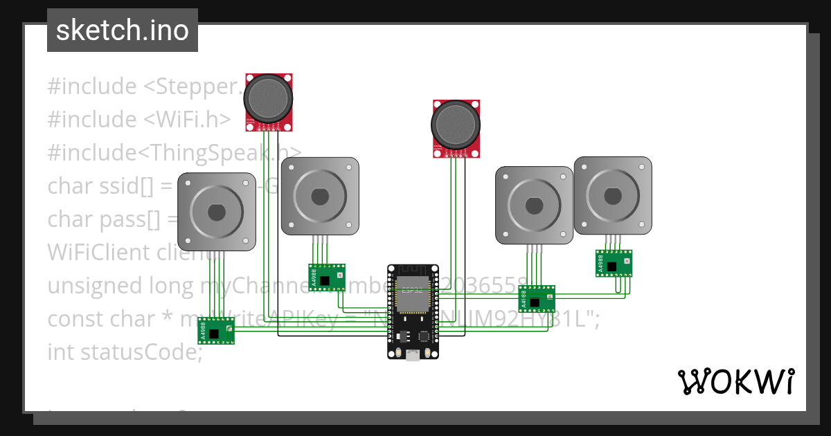 4 motor - Wokwi ESP32, STM32, Arduino Simulator